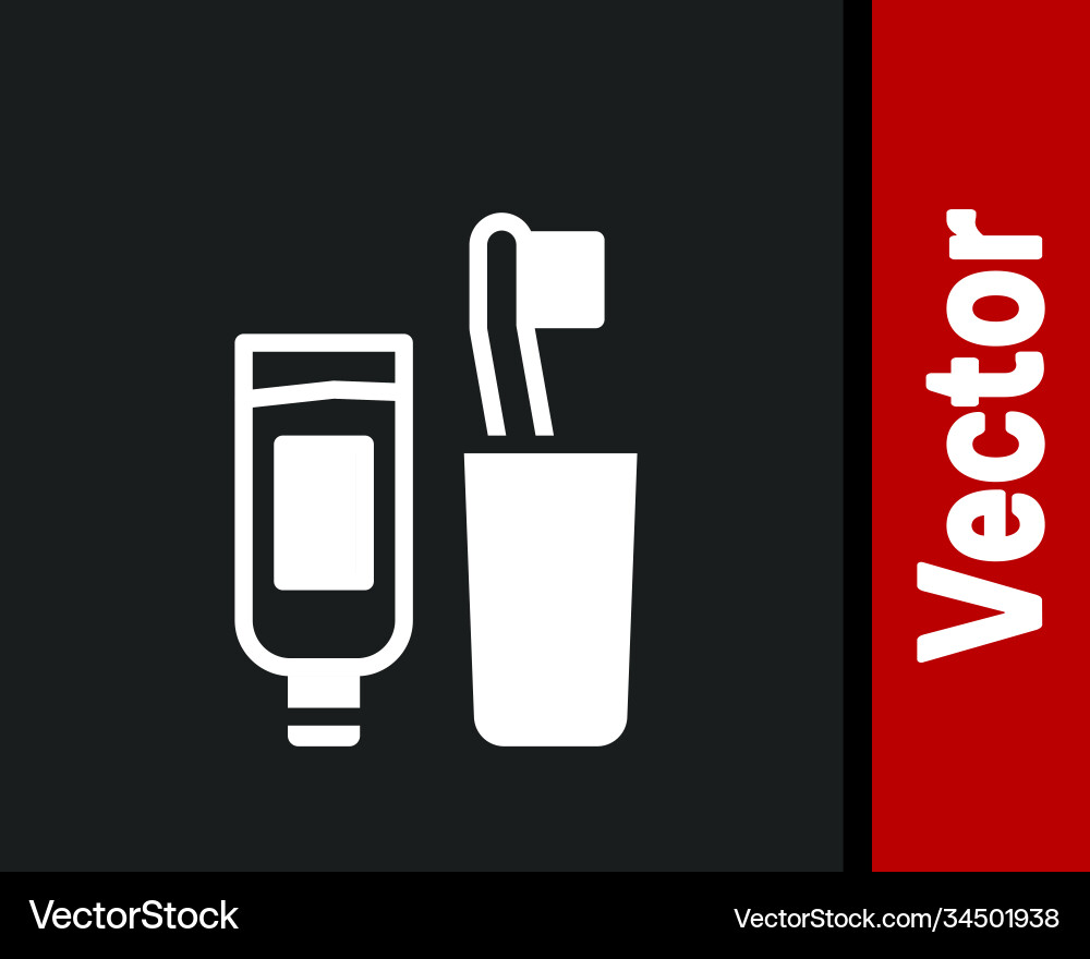 White toothbrush and tube toothpaste icon Vector Image