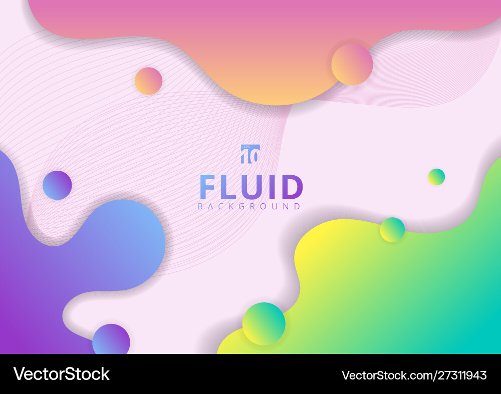 Abstract colorful fluid flow shapes circles and Vector Image