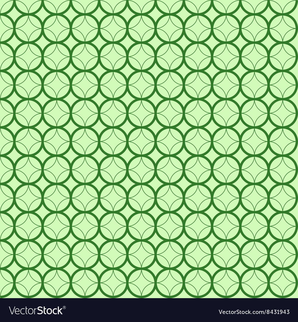 Abstract geometric circles seamless pattern green Vector Image