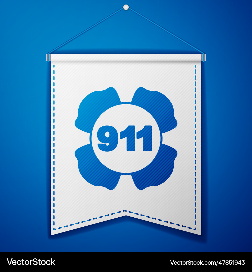 Blue telephone with emergency call 911 icon Vector Image