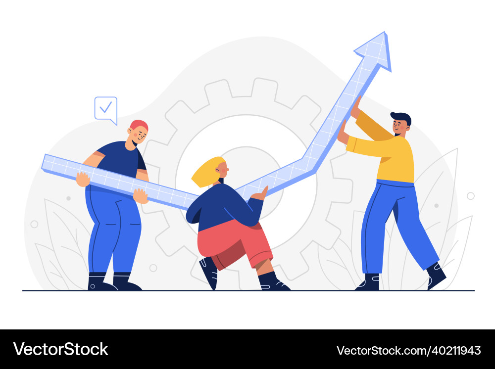 Business teamwork manages financial growth graph Vector Image