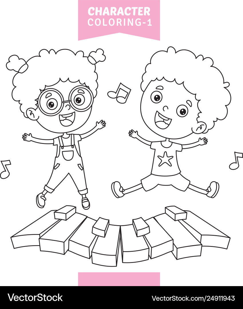 Character coloring page Royalty Free Vector Image