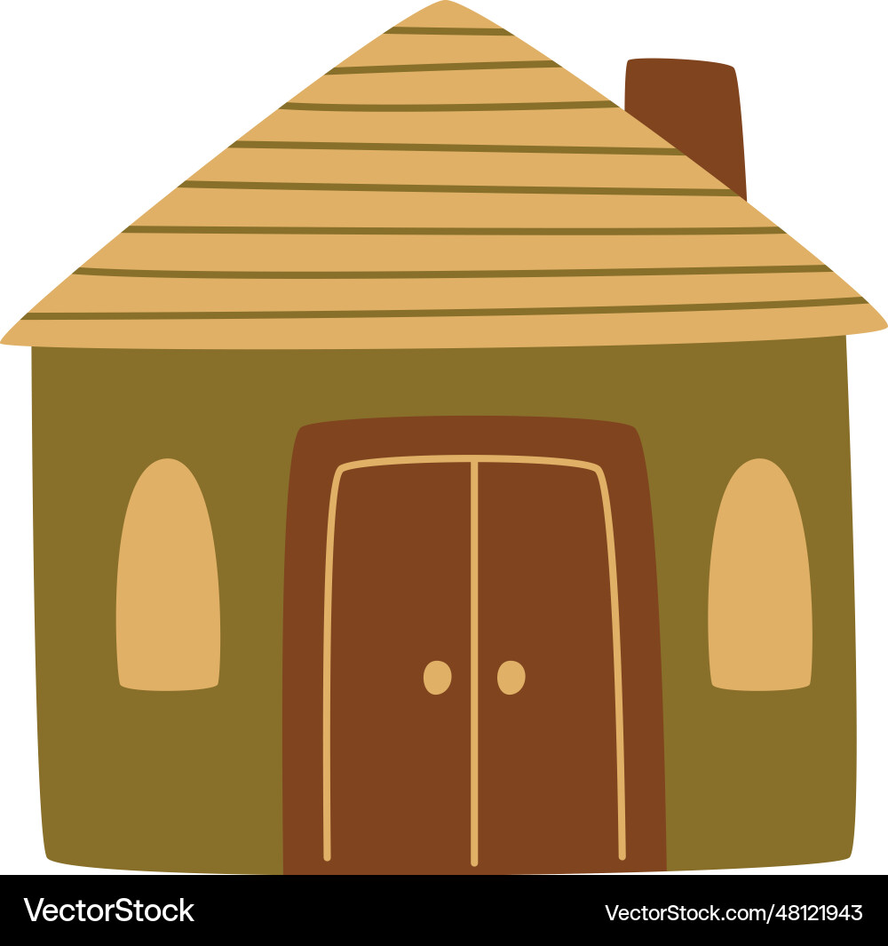 Childish cottage house Royalty Free Vector Image