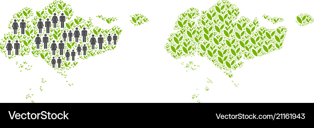 Demographics and nature singapore map Royalty Free Vector