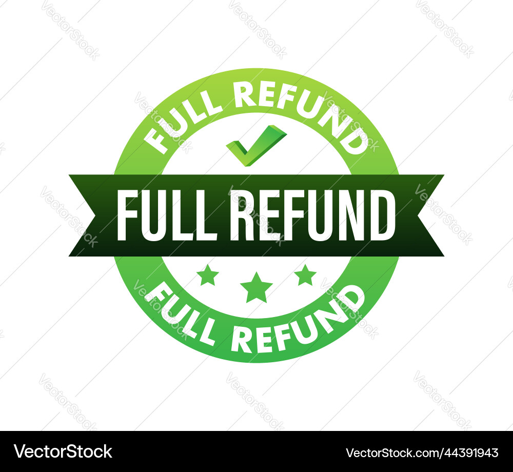 Full refund sign stamp sticker stock Royalty Free Vector