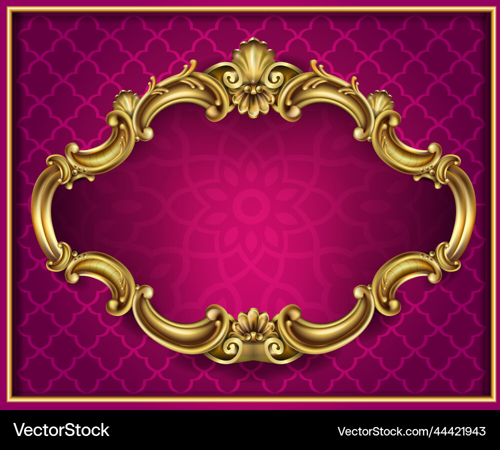Golden vintage vignette frame with background Vector Image
