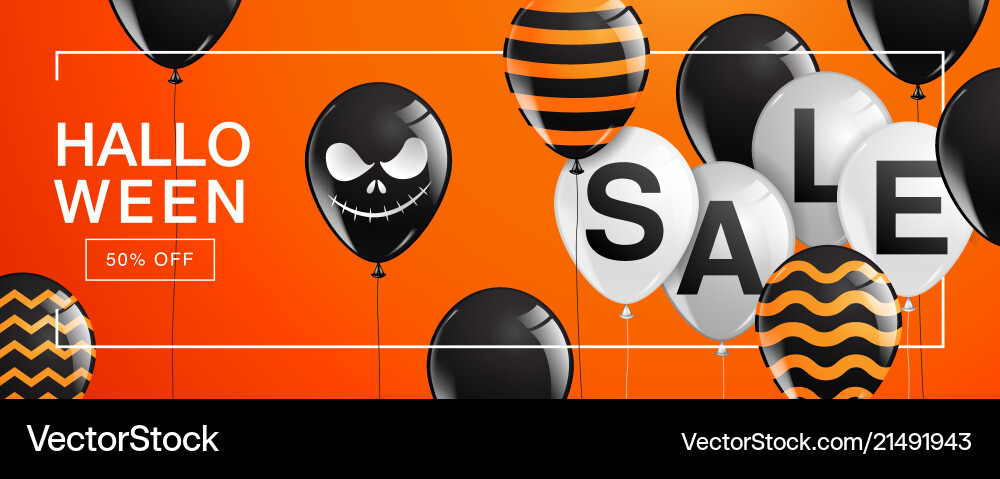 Halloween banner ghost scary spooky air Royalty Free Vector