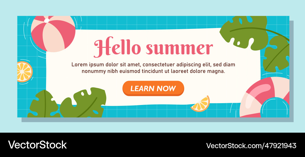 Hello summer banner concept Royalty Free Vector Image