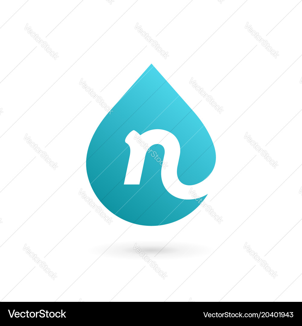 Letter n water drop logo icon design template Vector Image