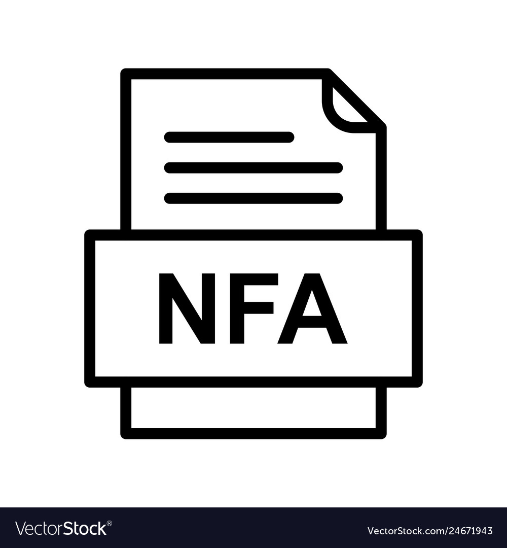 Nfa file document icon Royalty Free Vector Image