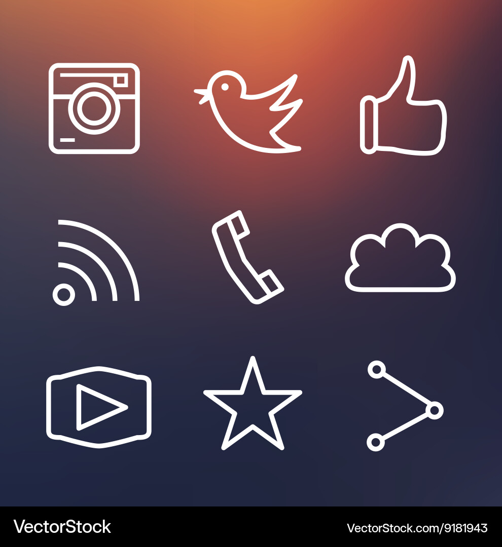Outline design icons represents approval vote Vector Image
