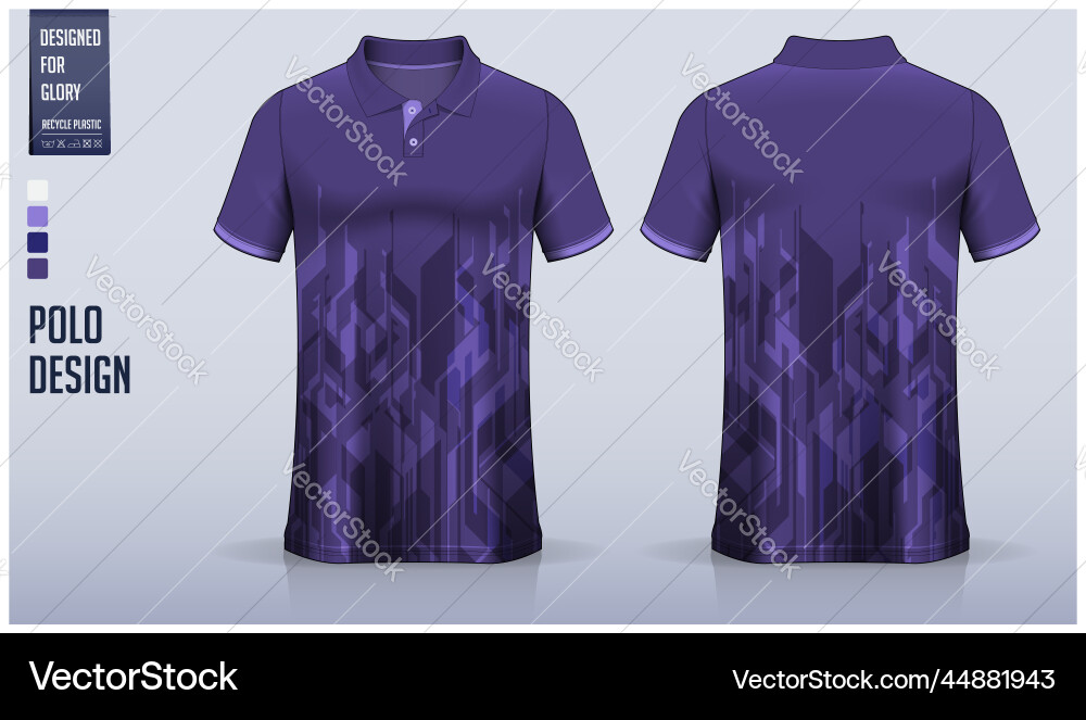 Polo t-shirt mockup design geometric pattern Vector Image