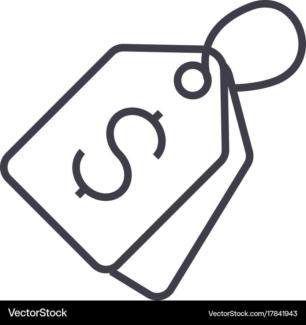 Savingsdiscount labels line icon sign Royalty Free Vector