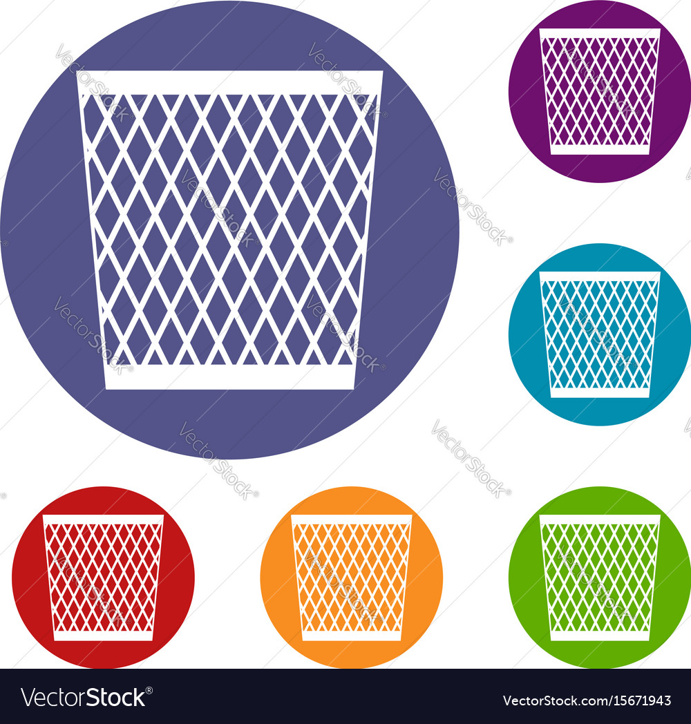 Trash can icons set Royalty Free Vector Image - VectorStock