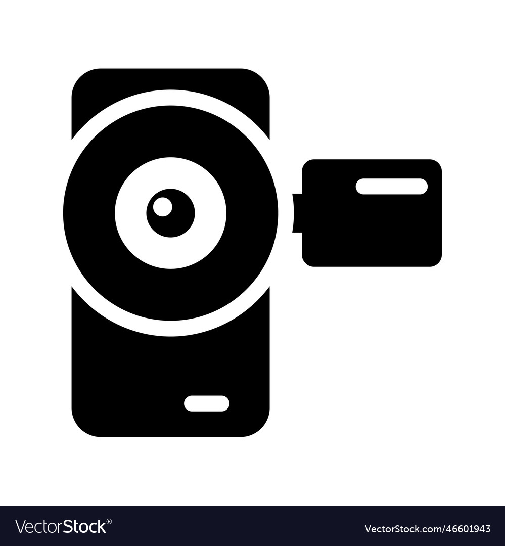 Video camera solid icon style Royalty Free Vector Image