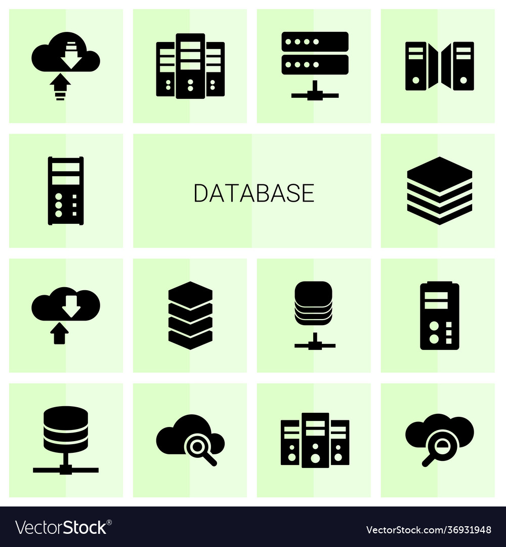 14 database icons Royalty Free Vector Image - VectorStock