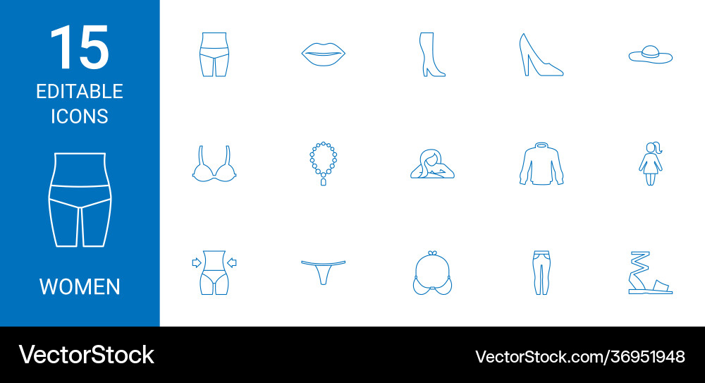 15 women icons Royalty Free Vector Image - VectorStock