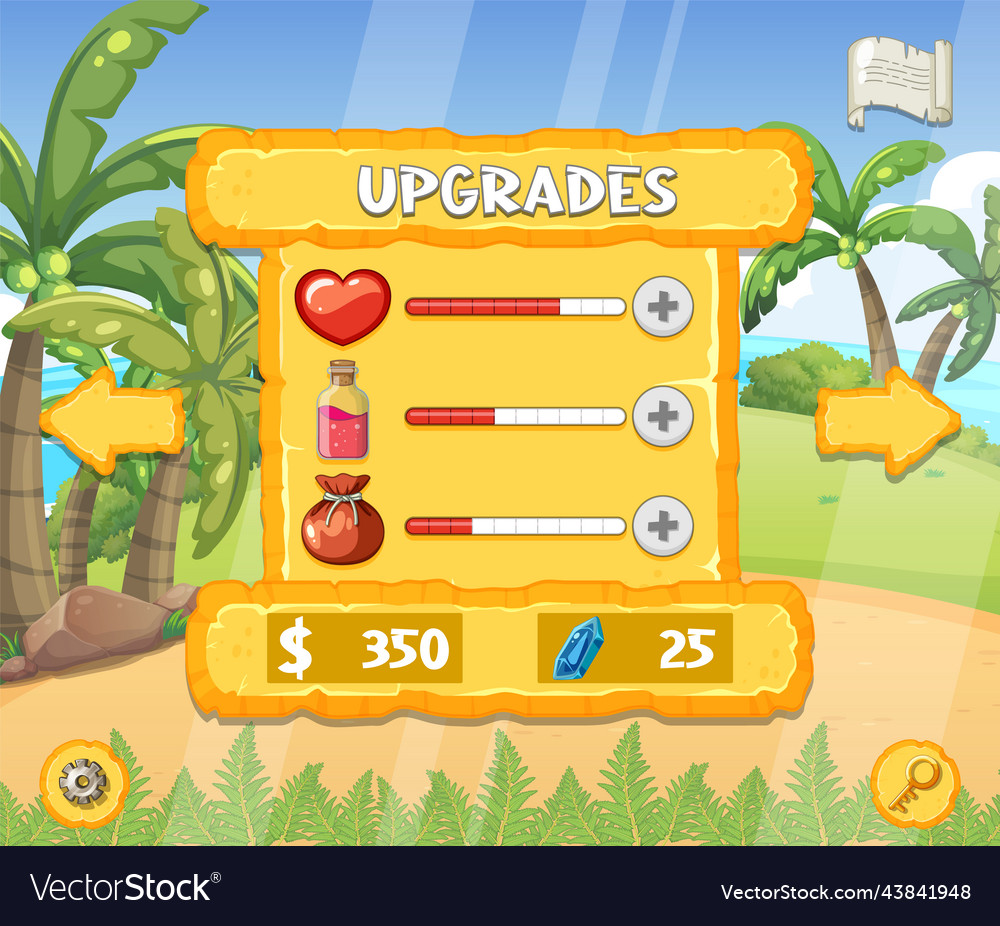 A game background template with elements Vector Image