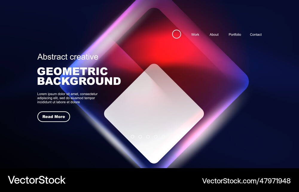 Abstract background landing page glass geometric Vector Image