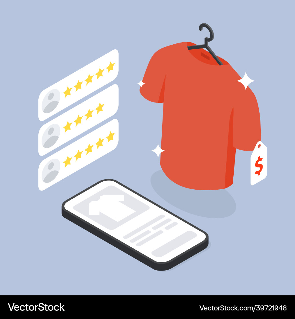 Customer online feedback isometric Royalty Free Vector Image