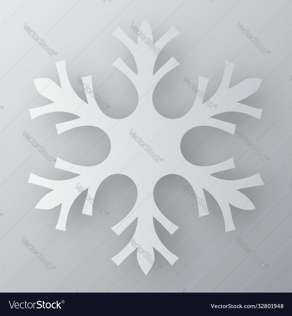 Gray snowflake with shadow Royalty Free Vector Image