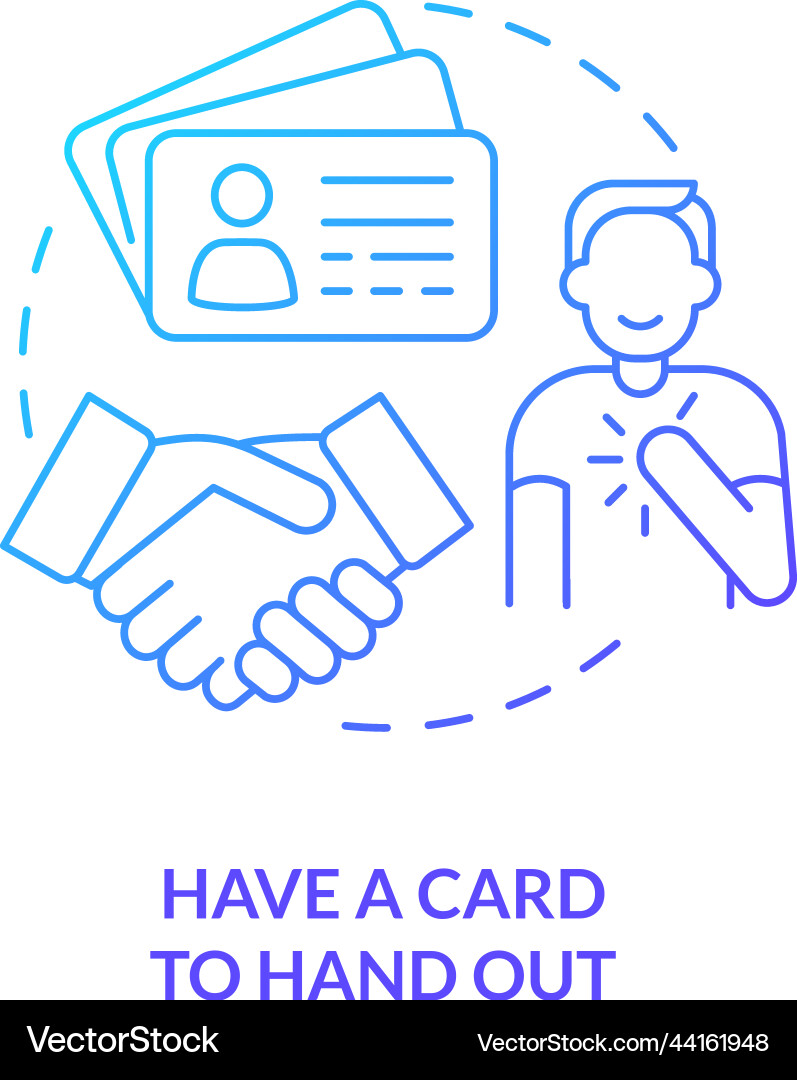 Have card to hand out blue gradient concept icon Vector Image