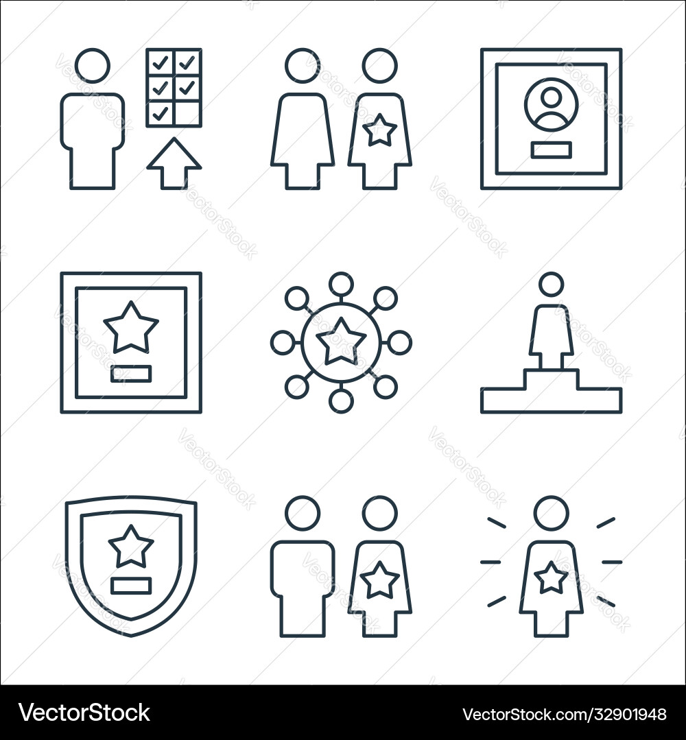 Leadership line icons linear set quality line set Vector Image