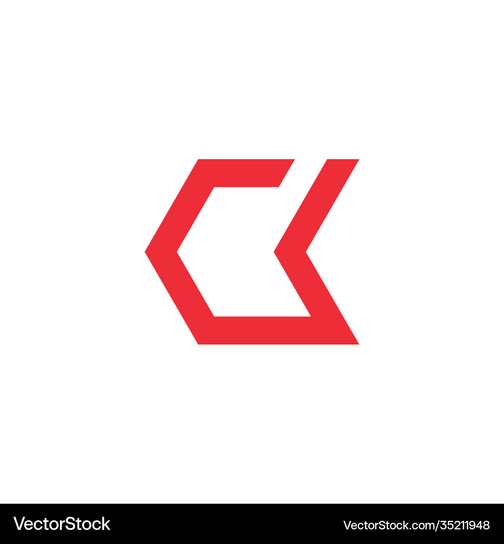 Letter ck simple link geometric line abstract logo