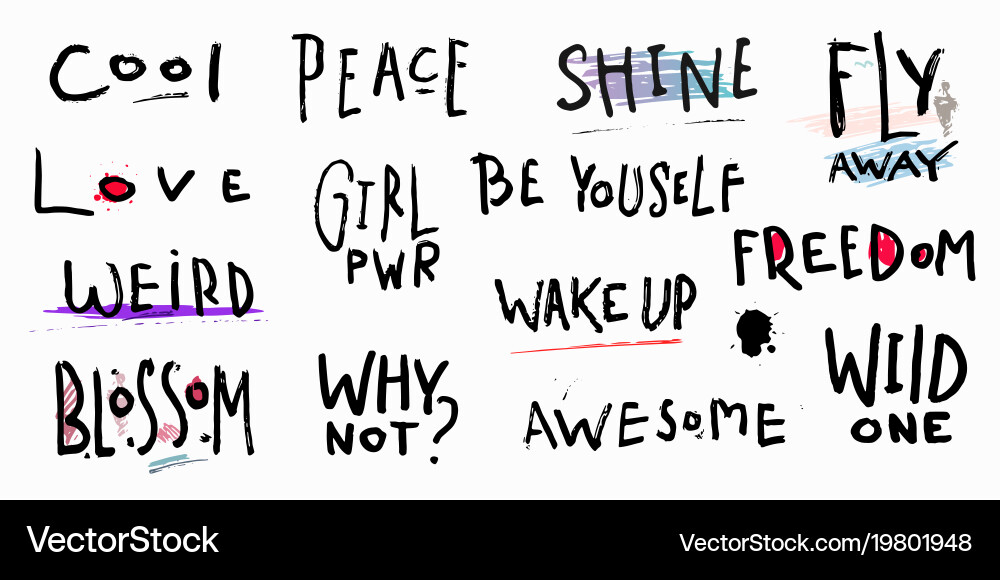 Lettering photography overlay set Royalty Free Vector Image