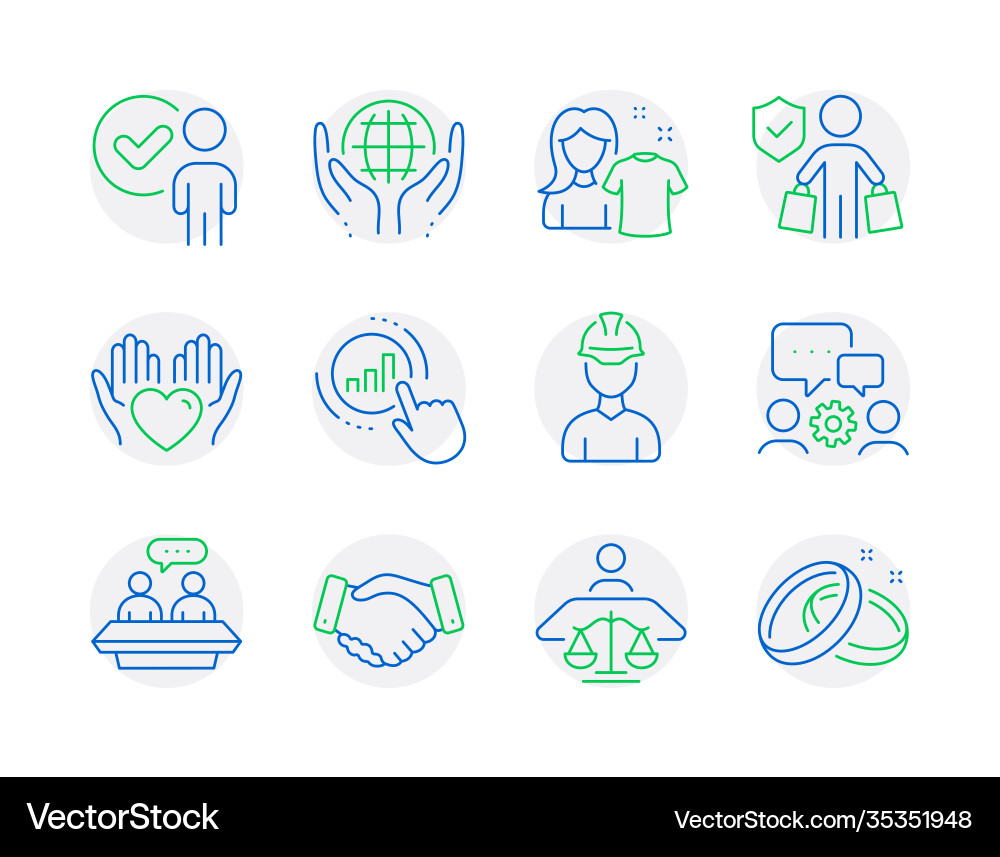 People icons set included icon as graph chart Vector Image