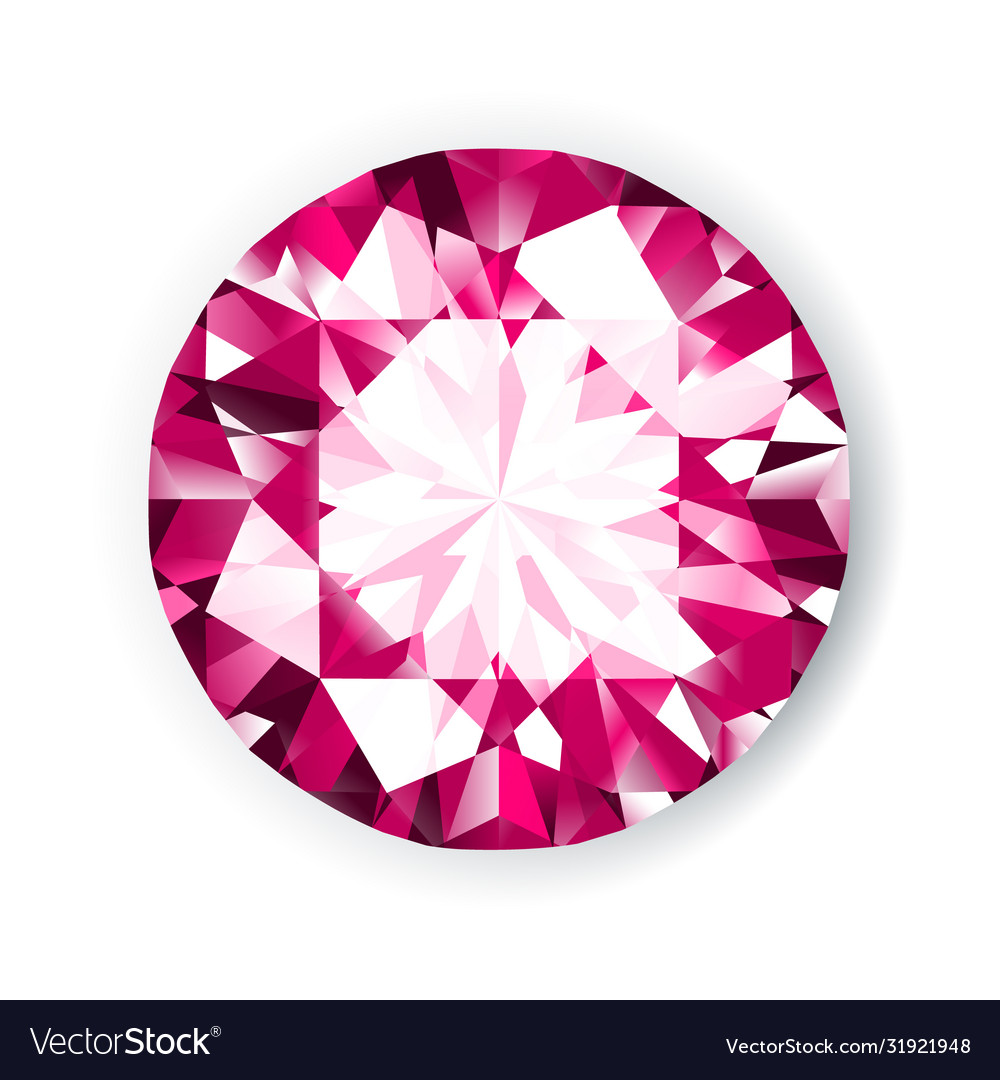 Realistic ruby diamond Royalty Free Vector Image