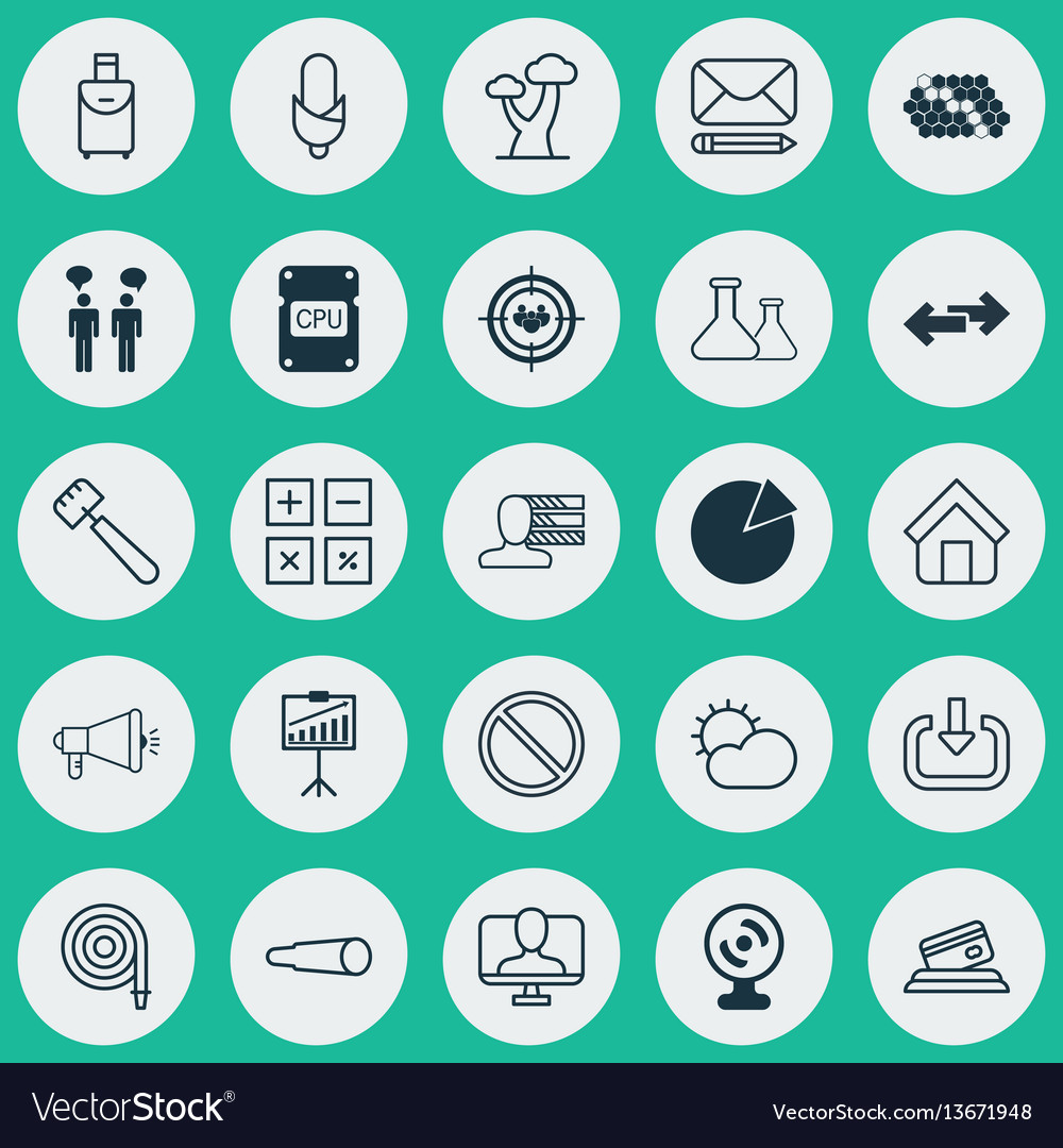 Set of 25 universal editable icons can be used Vector Image