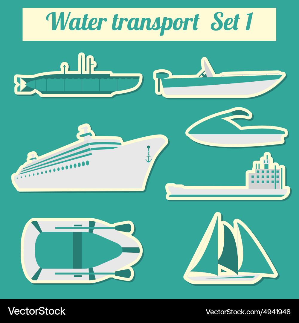 Set water transport icon for creating your own Vector Image