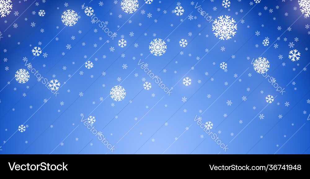 Snow blue background christmas snowy winter Vector Image
