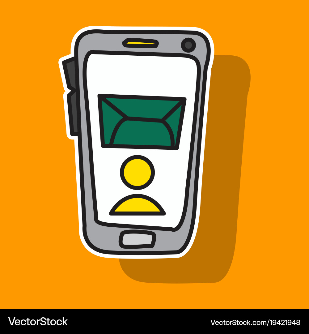 Sticker of smartphone notification flat icon Vector Image