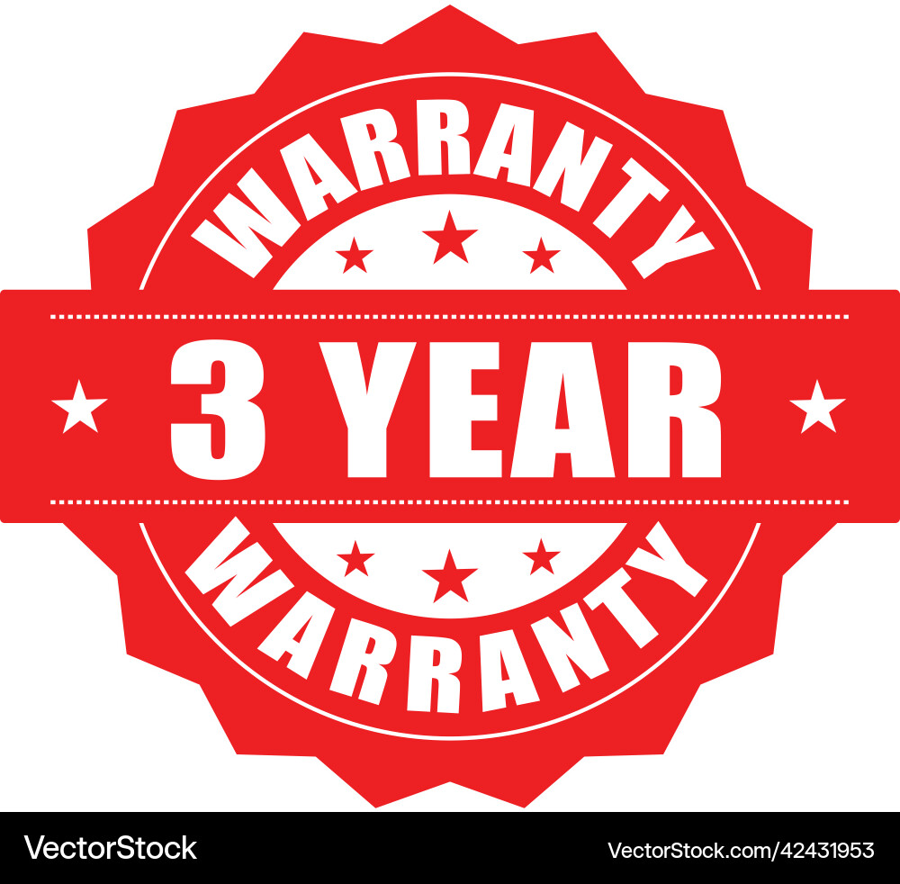 3 year warranty stamp logo image Royalty Free Vector Image