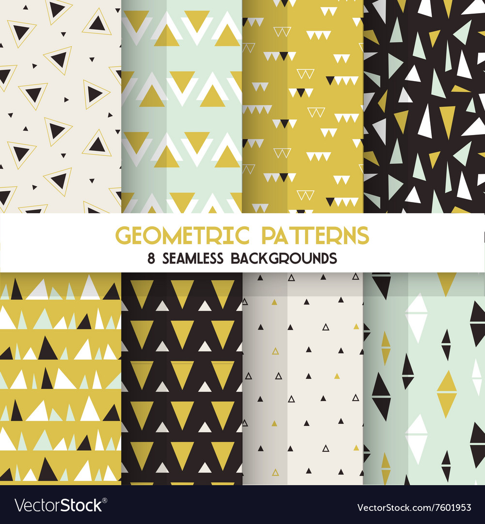 8 seamless geometric triangles patterns Royalty Free Vector 8 seamless geometric triangles patterns Royalty Free Vector