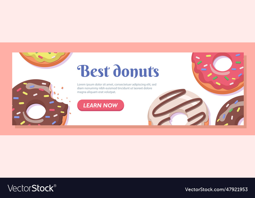 Banner with donuts concept Royalty Free Vector Image