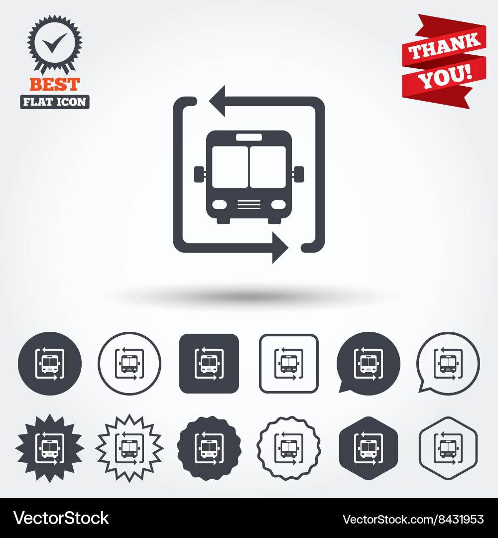 Bus shuttle icon public transport stop symbol Vector Image