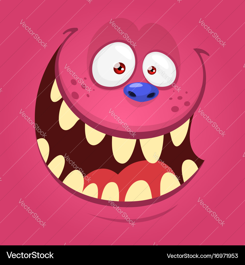 Cartoon monster face isolated mask Royalty Free Vector Image