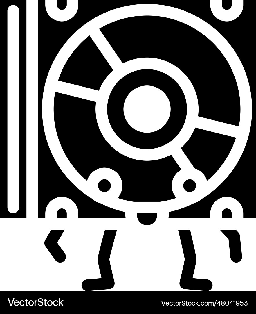 Cd disc music retro character glyph icon Vector Image