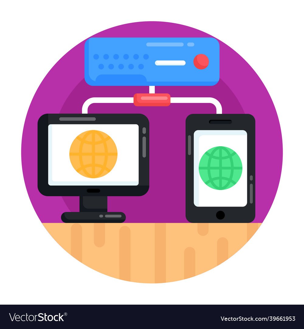 Connected server Royalty Free Vector Image - VectorStock