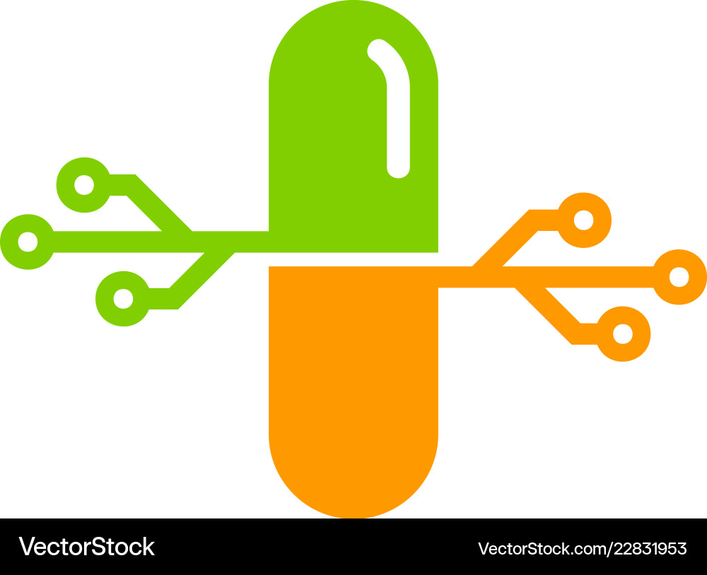 Digital medicine logo icon design Royalty Free Vector Image