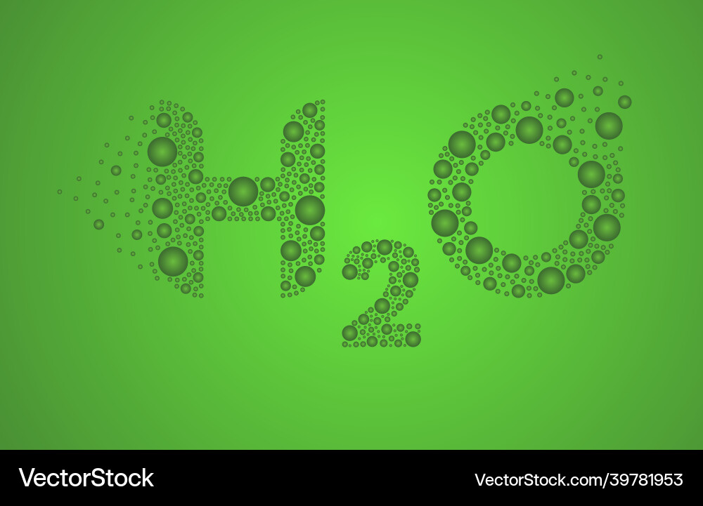 H2o water molecule logo concept green bubble icon Vector Image
