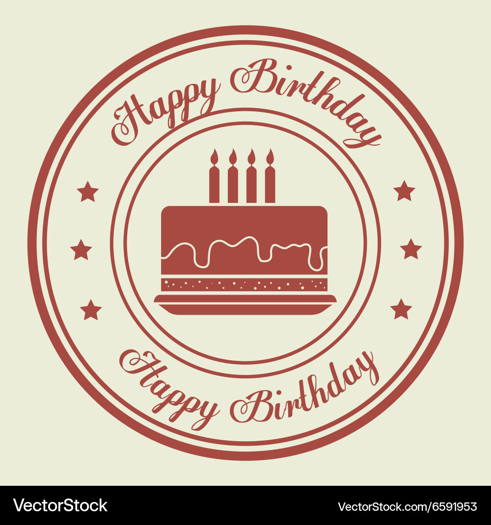 Happy birthday cake dessert Royalty Free Vector Image