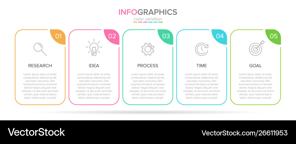 Infographic label template with icons 5 Royalty Free Vector