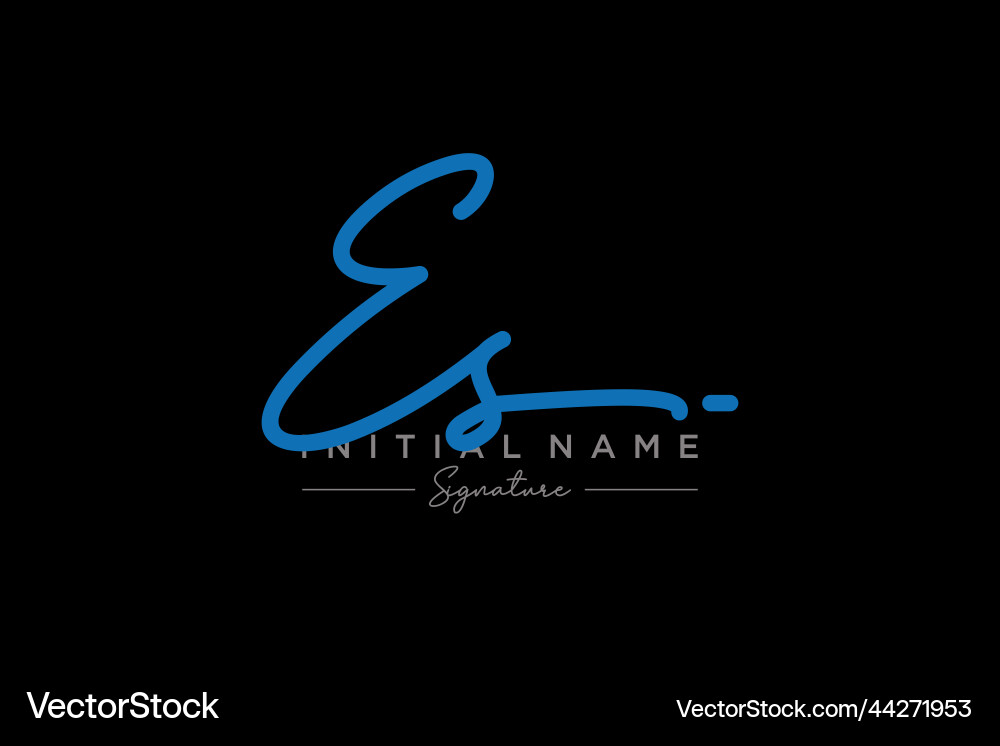 Initial es signature logo template hand drawn Vector Image