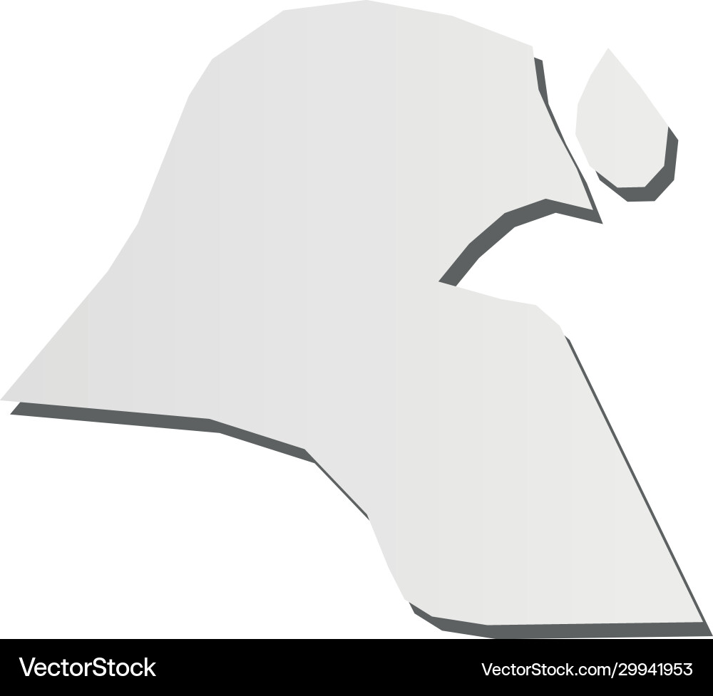 Kuwait - grey silhouette map country Royalty Free Vector