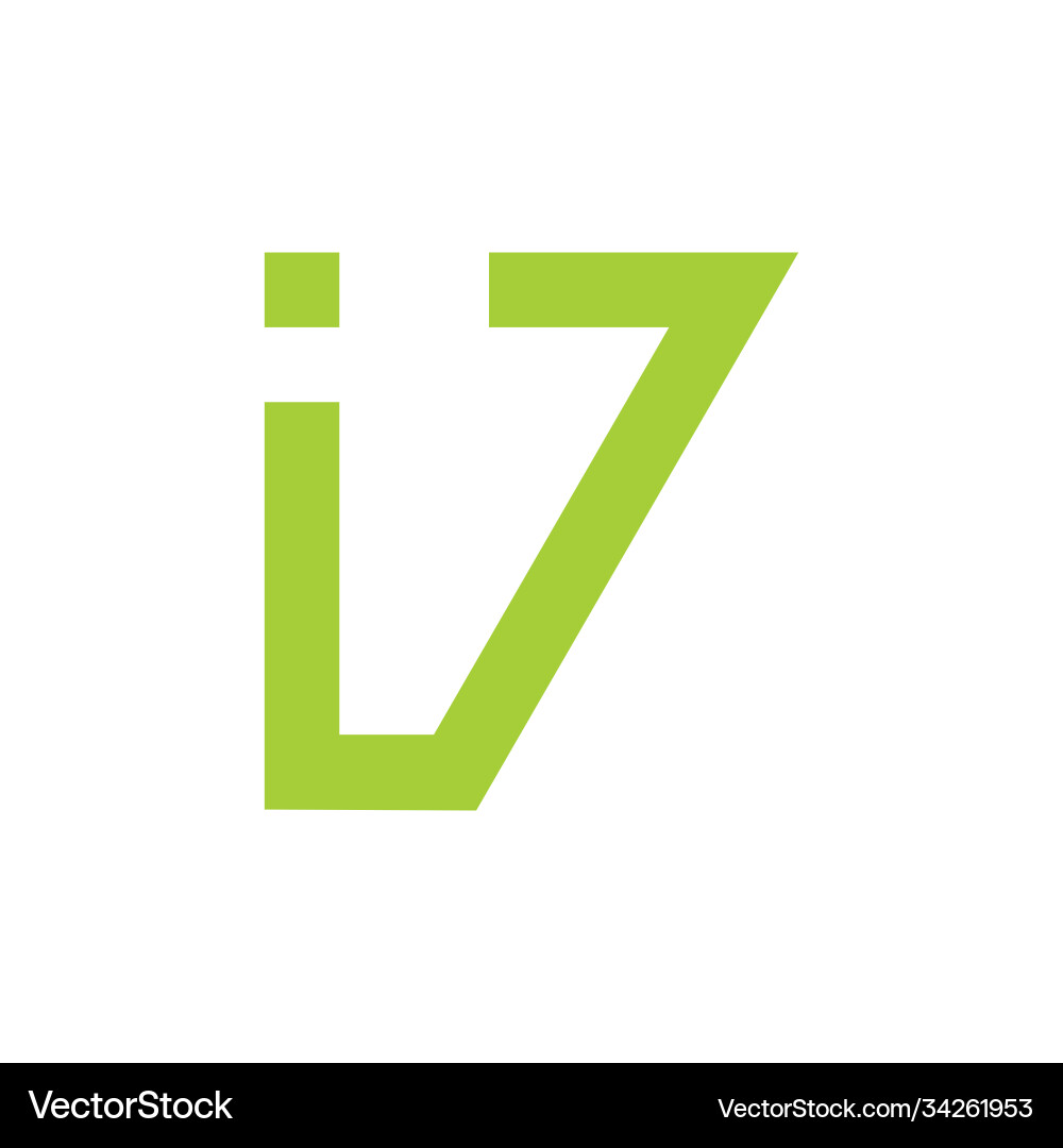 Letter i7 symbol logo Royalty Free Vector Image
