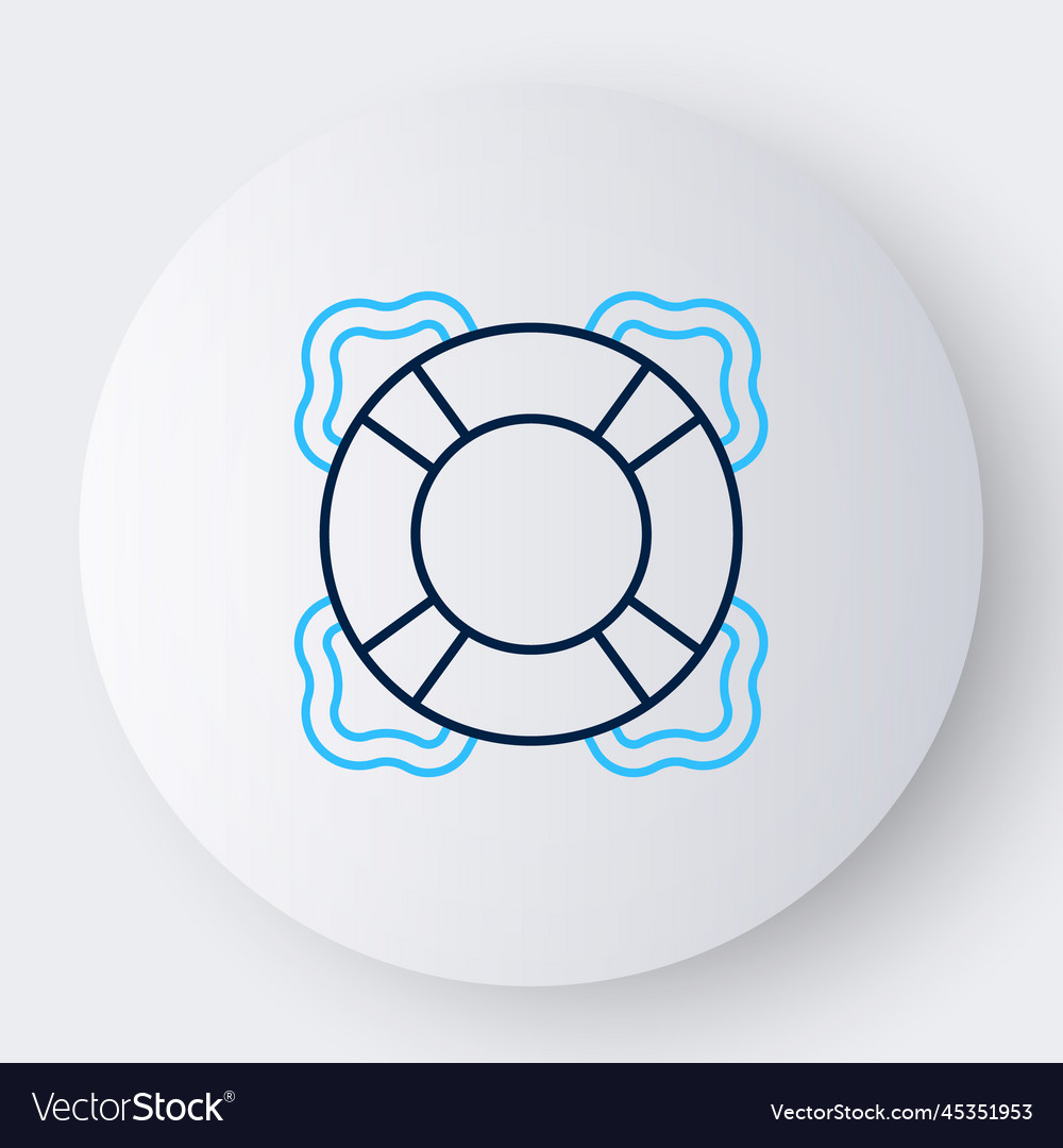 Line lifebuoy icon isolated on white background Vector Image